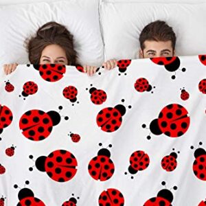 HGOD DESIGNS Ladybug Throw Blanket,Red Ladybug Pattern Soft Warm Decorative Throw Blanket for Baby Toddler or Pets Cat Dog 30"X40"