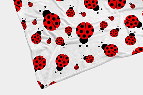 HGOD DESIGNS Ladybug Throw Blanket,Red Ladybug Pattern Soft Warm Decorative Throw Blanket for Baby Toddler or Pets Cat Dog 30"X40"