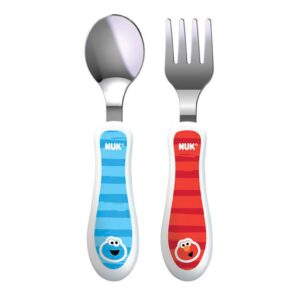 nuk sesame street dinnerware utensil set 2 piece set(pack of 1)