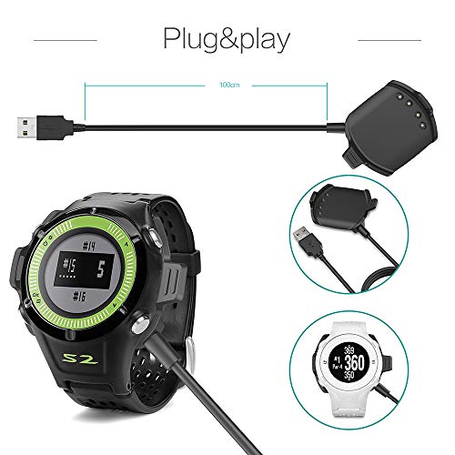 TUSITA Charger Compatible with Garmin Approach S2 S4 - USB Charging Cable 100cm - GPS Golf Watch Accessories