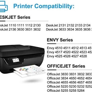 greencycle Re-Manufactured 63XL 63CXL Ink Cartridge Compatible for HP Envy 4520 4510 4528 OfficeJet 4650 4658 3830 5255 5258 DeskJet 1110 2136 3636, with New Version chip (Tir-Color, 3 Pack)