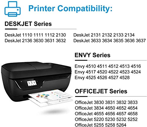 greencycle Re-Manufactured 63XL 63CXL Ink Cartridge Compatible for HP Envy 4520 4510 4528 OfficeJet 4650 4658 3830 5255 5258 DeskJet 1110 2136 3636, with New Version chip (Tir-Color, 3 Pack)