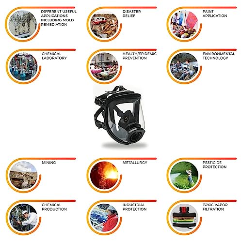 MIRA SAFETY M Certified Full Face Gas Mask Respirator SuperView - 1 Year Full Manufacturer Warranty Mask