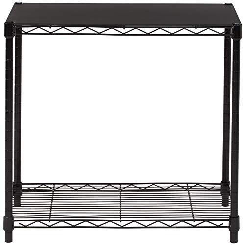 Amazon Basics 2-Tier Stackable Storage Shelf, Black, 13.3 D x 23.2 W x 22.2 H in