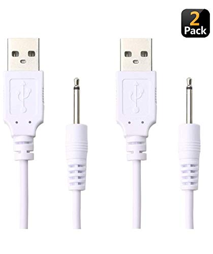 VibeMax Replacement DC Charging Cable | USB Charger Cord - 2.5mm (2 Pack)