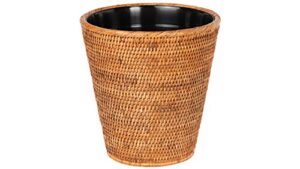 mekomy la jolla rattan plastic insert, honey-brown waste basket