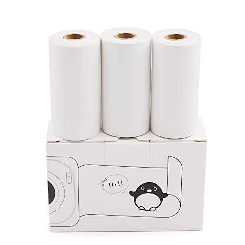 Peripage Mini Printer Photo Paper, Thermal Paper Waterproof 30 * 57mm Non-Adhesive for PeriPage/Paperang Portable Bluetooth Pocket Mobile Printer and other Mini Thermal Printer, 3 Roll,6.5m/Roll