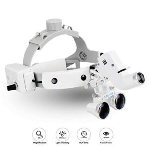 Binocular Loupes Glasses Headband Magnifier with LED Light 3.5X-420