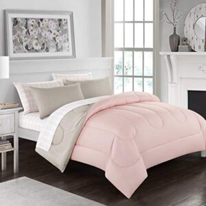 Casa Lightweight Comforter Set, Full, Blush