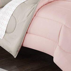 Casa Lightweight Comforter Set, Full, Blush