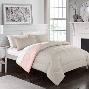 Casa Lightweight Comforter Set, Full, Blush