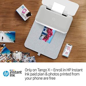 HP Tango X Smart Home Printer with Indigo Linen cover – Designed for your Smartphone with Remote Wireless Printing (3DP64A) with Instant Ink Prepaid Card for 50 100 300 Page per Month Plans (3HZ65AN)