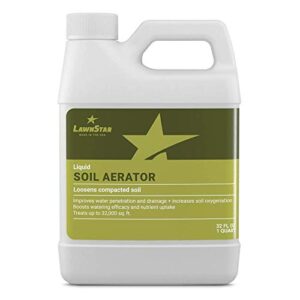 liquid lawn aerator (32 fl oz) - loosens & conditions compacted soil - alternative to core and mechanical aeration - improves water penetration & drainage + soil oxygenation - american made