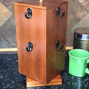 Autumn Alley Mug Holder - Coffee Mug Tree - Bamboo Rotating Cup Holder with Coffee Pod Storage - 8 Mug Tree Stand Spinning Countertop Mug Rack - Coffee Mug & Cup Holder Tree for Counter