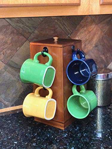 Autumn Alley Mug Holder - Coffee Mug Tree - Bamboo Rotating Cup Holder with Coffee Pod Storage - 8 Mug Tree Stand Spinning Countertop Mug Rack - Coffee Mug & Cup Holder Tree for Counter