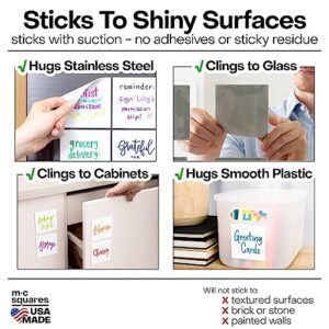 M.C. Squares Dry Erase Reusable Sticky Notes | 4x4 Stickies 6-Pack | 2-Year Re-Stickable & Erasable Post Notes | Smudge-Free Tackie Marker | USA Made