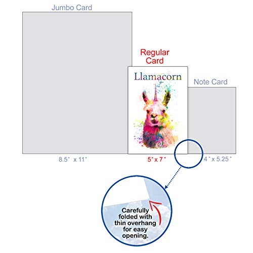 NobleWorks - 1 Funny Animal Birthday Card with Envelope - Cute Card for Birthdays - Llamacorn C6883BDG