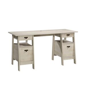 sauder trestle executive trestle desk, chalked chestnut finish