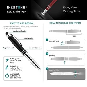 Success Business Stylus Pen with Light - 3-in-1 Multi-Function Luxury Pen to Write, Light, and Touch. - Corporate Business Gift for Professionals, Students, Company Employees, Clients