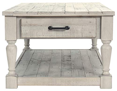 Signature Design by Ashley Shawnalore Rectangular Rustic Cocktail Table, Whitewash