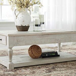 Signature Design by Ashley Shawnalore Rectangular Rustic Cocktail Table, Whitewash