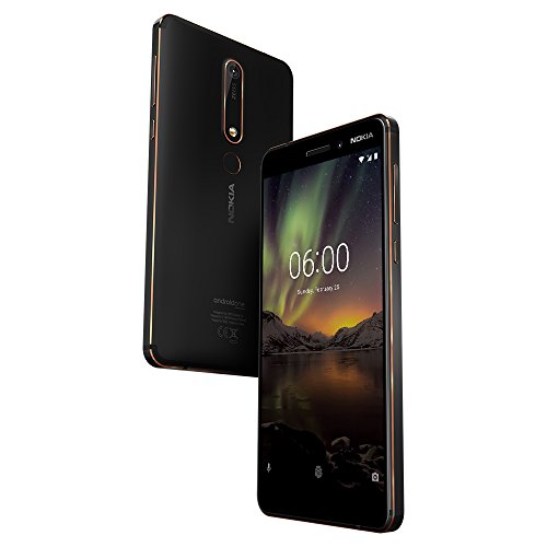 NOKIA 6.1 - Android 9.0 PIE - 32GB microSD - Single Sim Unlocked Smartphone (AT&T/T-Mobile/Metropcs/Cricket/Mint) - 5.Screen - Black (TA-1016)