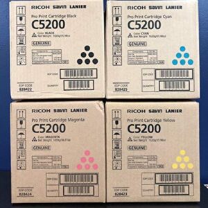 828422 828423 828424 828425 Genuine New Black Cyan Magenta Yellow Toner C5200S C5210S