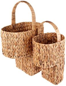 trademark innovations water hyacinth storage stair basket set with handles