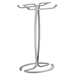 mDesign Metal Countertop Hand Towel Holder - Double-Sided Stand for Bathroom and Vanity Hand Towels and Small Guest Towels - Counter Towel Holder for Bathroom - Spira Collection, Chrome