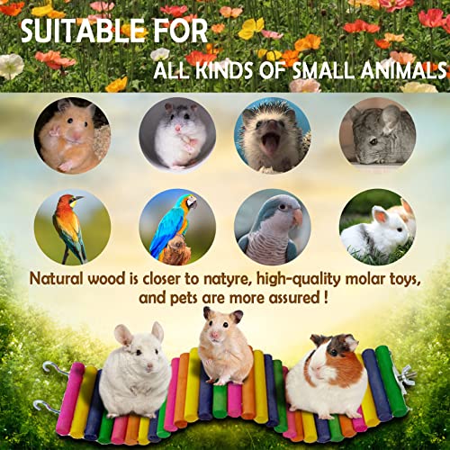 Hamster Suspension Bridge,Wooden Pet Ladder,Hamster Bendable Ladder Cage Accessories for Dwarf Hamster Mouse Gerbil Chinchilla Chipmunk Guinea Pig