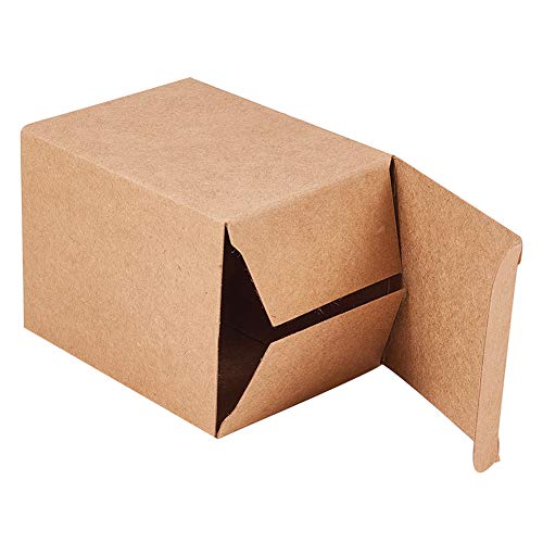 BENECREAT 60PCS Gift Boxes Brown Paper Boxes Party Favor Boxes 2.5 x 2.5 x 3 Inches with Lids for Gift Wrapping, Wedding Party Favors