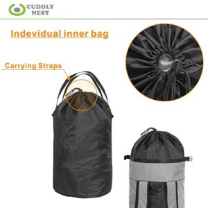 Cuddly Nest Oxford Laundry Bag 2 in 1 - Durable Laundry Backpack with Adjustable Shoulder Strap for College Dorm Apartment Travel(M, Grey)