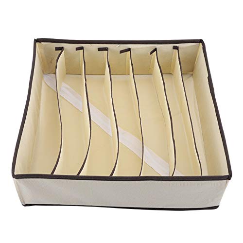 Aramox Storage Box, Portable Foldable Durable Divider Storage Box Case Container for Bra Underwear Sock (7 Grids)