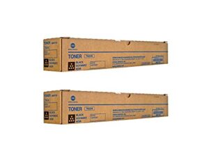 tn221k genuine konica minolta toner cartridge 2 pack, a8k3130, 24000 page-yield per ctg, black