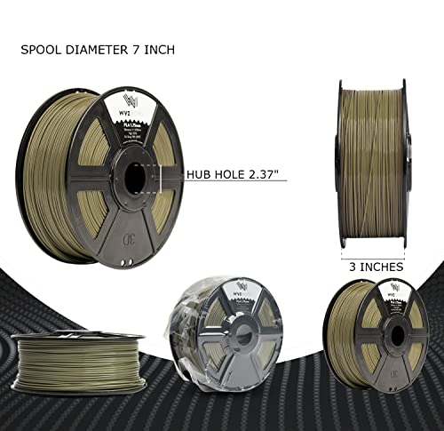 WYZworks PLA 1.75mm [ Military Olive Green ] Premium Thermoplastic Polylactic Acid 3D Printer Filament - Dimensional Accuracy +/- 0.05mm 1kg / 2.2lb + [ Multiple Color Options Available ]