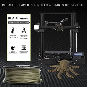 WYZworks PLA 1.75mm [ Military Olive Green ] Premium Thermoplastic Polylactic Acid 3D Printer Filament - Dimensional Accuracy +/- 0.05mm 1kg / 2.2lb + [ Multiple Color Options Available ]