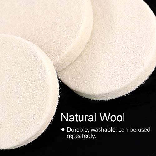 Swpeet 20Pcs 2" Compressed Wool Fabric Disc Polishing Buffing Pads Wheels with 1Pcs 2" Disc Pad Holder with 1/4" Shank Perfect for Polishing and Buffing Projects