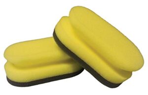 wizards exterior detailing tools yellow foam detail pad set - cleaners, applicator pads and tools for car care - durable and multi use wax foam pad - car detailing kit essentials - 2 pcs