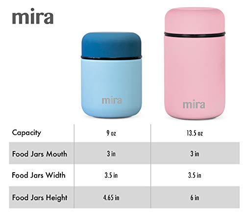 MIRA Lunch, Food Jar - Vacuum Insulated Stainless Steel Lunch Thermos - 13.5 oz - Olive Green