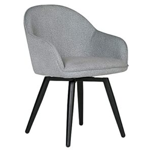 studio designs home dome upholstered swivel dining, office grey accent chair with arms and metal legs, 24" w x 23" d x 32.5" h, heather gray