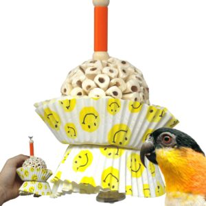 bonka bird toys 1925s smiley cup cake foraging parrot cage cockatiel african grey