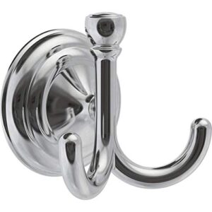 delta windemere 2-hook polished chrome robe hook win35-pc1