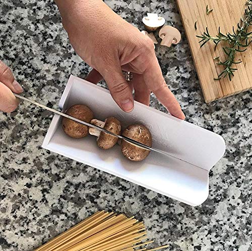 SLICEX Vegetable Slicing Guide; Finger-Safe Kitchen Cutting Gadget for Cherry Tomatoes, Grapes, Blueberries, Nuts and More