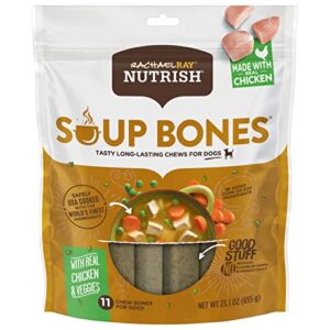 rachael ray nutrish soup bones dog treats, chicken & veggies flavor, 11 bones