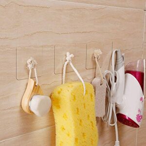 EINFAGOOD Large Traceless Adhesive Hook, Strong Wall Hook, Sticky Hook Suitable for Kitchen, Bathroom, Bedroom, Office (Transparent 10 Pcs)