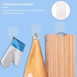 EINFAGOOD Large Traceless Adhesive Hook, Strong Wall Hook, Sticky Hook Suitable for Kitchen, Bathroom, Bedroom, Office (Transparent 10 Pcs)