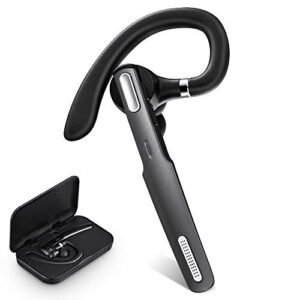 icomtofit bluetooth headset, wireless bluetooth earpiece v5.0 hands-free earphones with built-in mic for driving/business/office, compatible with iphone and android (gray)