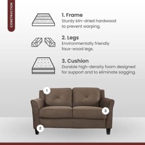 Lifestyle Solutions Grayson Love Seats, 57.87" x 32" x 32.68", Brown