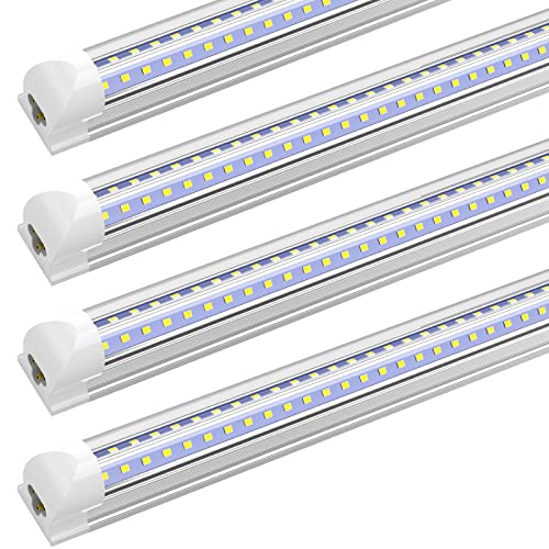 SHOPLED LED Shop Light 4FT, 36W 4680LM 6000K Cool White, V Shape, T8 4 Foot LED Tube Light Fixtures, LED Shop Lights for Garage, Basement, Plug and Play, 4 Pack