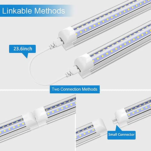 SHOPLED LED Shop Light 4FT, 36W 4680LM 6000K Cool White, V Shape, T8 4 Foot LED Tube Light Fixtures, LED Shop Lights for Garage, Basement, Plug and Play, 4 Pack